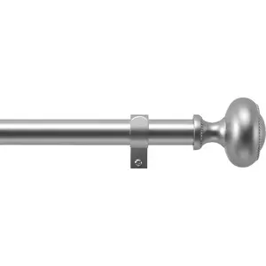 Dkny Barrett Adjustable Curtain Rod & Finial Set - Silver