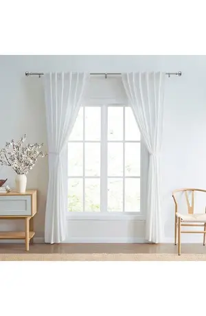 Dkny Barrett Adjustable Curtain Rod & Finial Set