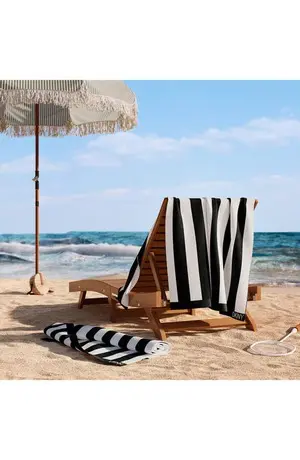 Dkny Cabana Stripe 4-piece Beach Towel Set - Black