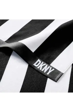Dkny Cabana Stripe 4-piece Beach Towel Set - Black
