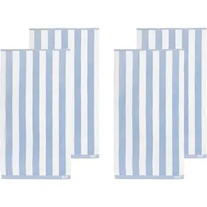 Dkny Cabana Stripe 4-piece Beach Towel Set - Celestial Blue