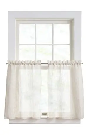 Dkny Set Of 2 Classic Sheer Tier Curtain Panels - Linen