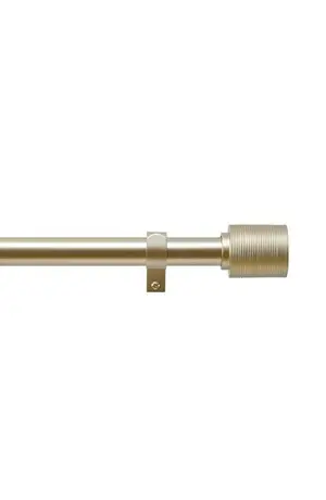Dkny Fin Adjustable Curtain Rod & Finial Set Gold