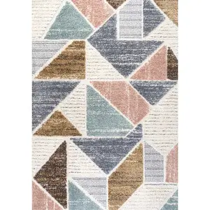 JONATHAN Y Aileen Geometric Scandi Colorblock Carved Area Rug
