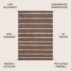 JONATHAN Y Colonia Berber Stripe Indoor/outdoor Area Rug - Brown/beige