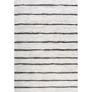 JONATHAN Y Colonia Berber Stripe Indoor/outdoor Area Rug - Ivory/black