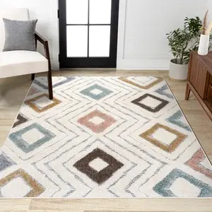 JONATHAN Y Amira Diamond High-low Area Rug