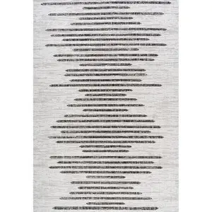 JONATHAN Y Zolak Berber Stripe Geometric Indoor/outdoor Area Rug - Ivory/black