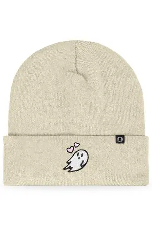 DALIX Dalix Heartly Ghost Beanie Beige