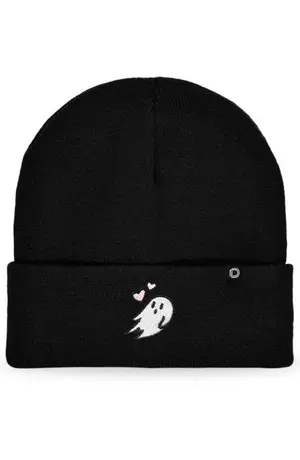 DALIX Dalix Heartly Ghost Beanie Black