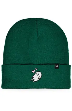DALIX Dalix Heartly Ghost Beanie Green