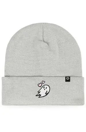 DALIX Dalix Heartly Ghost Beanie Cap Light Gray