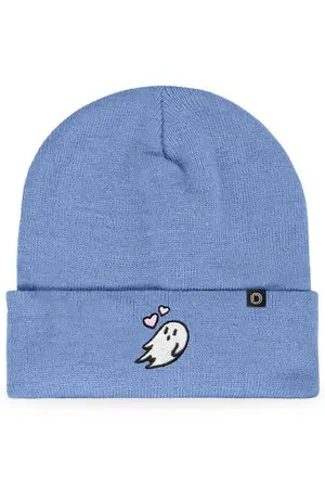 DALIX Heartly Ghost Beanie Cap - Periwinkle