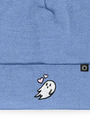 DALIX Heartly Ghost Beanie Cap - Periwinkle