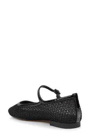 L'Agence Grainne Mary Jane Flat - Black Mesh