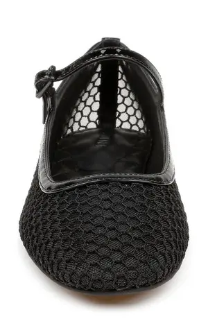 L'Agence Grainne Mary Jane Flat - Black Mesh