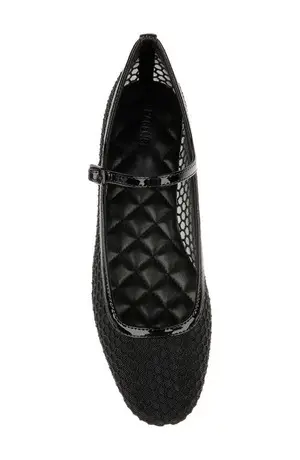 L'Agence Grainne Mary Jane Flat - Black Mesh