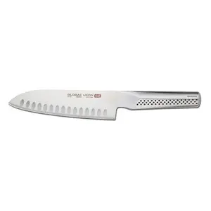 GLOBAL Ukon 7 Inch Hollow Ground Santoku Knife - Silver