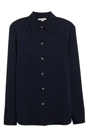 Vince Stretch Silk Button-up Shirt - Coastal