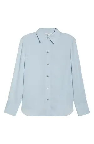 Vince Stretch Silk Button-up Shirt - Glacier