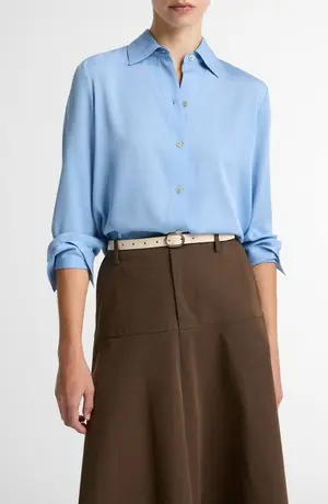 Vince Stretch Silk Button-up Shirt
