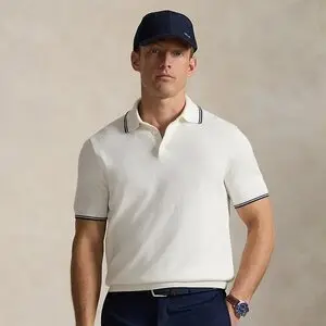 Ralph Lauren Performance Cotton-blend Polo Sweater White Splash