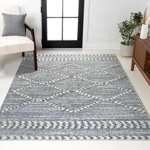 JONATHAN Y Sofie Moroccan Trellis High-low Area Rug