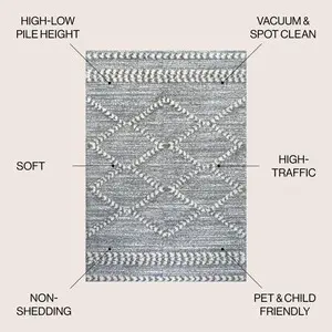 JONATHAN Y Sofie Moroccan Trellis High-low Area Rug