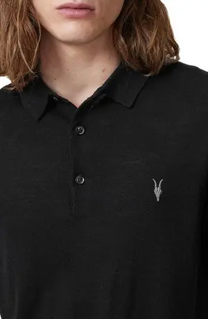 ALLSAINTS Mode Merino Wool Polo - Black