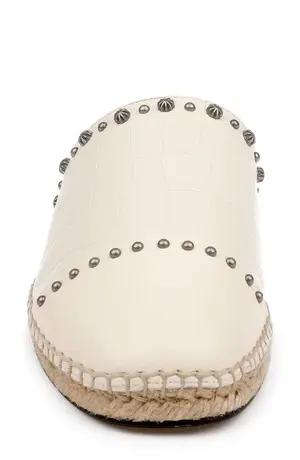 L'Agence Helenor Croc-embossed Mule - Ecru