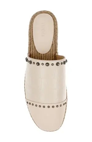 L'Agence Helenor Croc-embossed Mule - Ecru