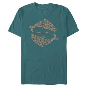 LOST GODS Simple Fish Print Graphic T-shirt