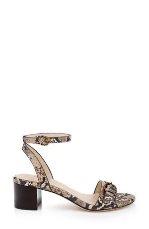 L'Agence Hughette Snakeskin Embossed Sandals