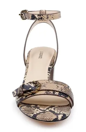 L'Agence Hughette Snakeskin Embossed Sandals