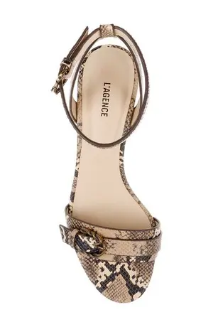 L'Agence Hughette Snakeskin Embossed Sandals