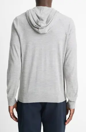 Vince Wool & Cashmere Hooded Sweater - Heather Grey