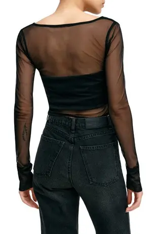 MARCELLA Britney Mesh Crop Top