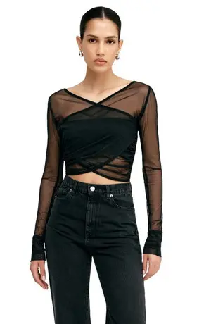 MARCELLA Britney Mesh Crop Top