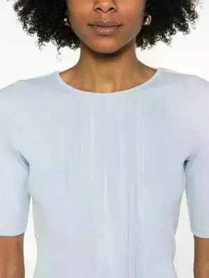 Vince Ribbed Cotton T-shirt - Blue