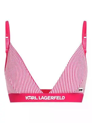 Karl Lagerfeld Ikon Striped Bra - Pink