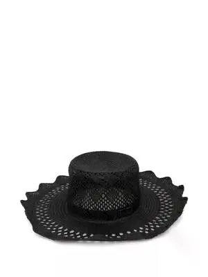 Ruslan Baginskiy Cut-out Straw Hat - Black