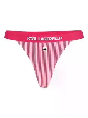 Karl Lagerfeld Ikon Striped Thong - Pink