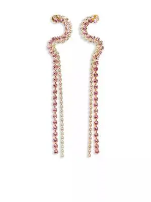Patou Waterfall Crystal Earrings - Pink
