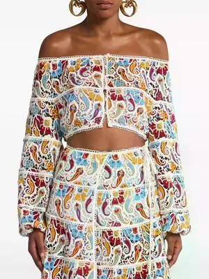 Etro Paisley Macramé Top
