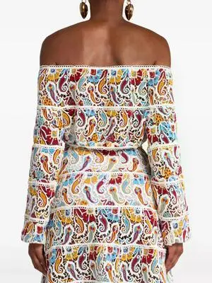 Etro Paisley Macramé Top