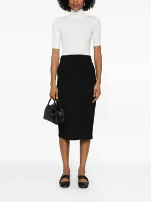 Vince Smocked Midi Skirt - Black