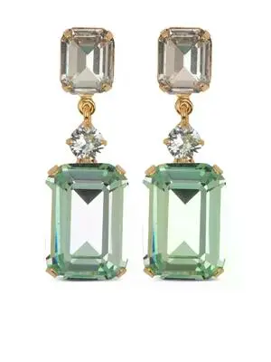 JENNIFER BEHR Justine Crystal Drop Earrings - Green