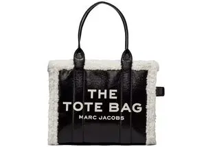 Marc Jacobs The Crinkle Leather Tote Bag Large - Black