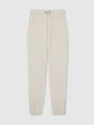 REISS Trouser Climb Stretch-nylon Cuff Trousers - Stone