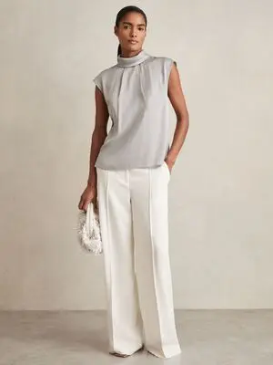 REISS Dania High Neck Top